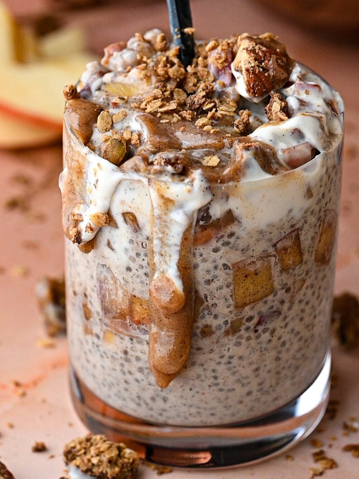 Caramel Apple Crisp Chia Pudding - Make It Brunch